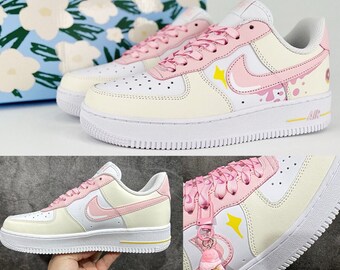 Custom Pink Air Force 1, Handpainted Pink Custom AF1 Sneakers, the Air ...