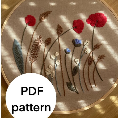 Flower Embroidery Pattern - Etsy