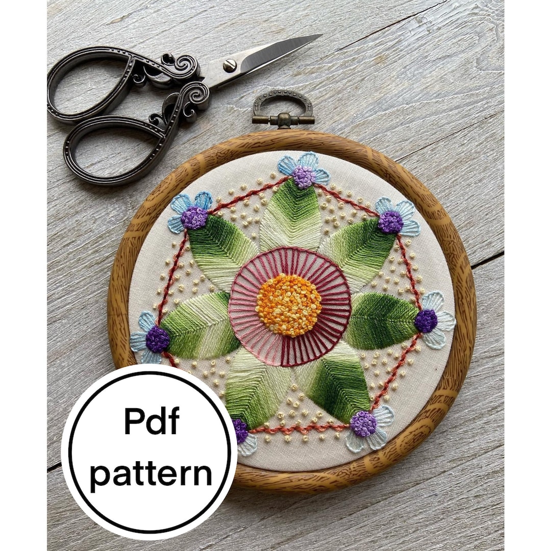 Floral Mandala Embroidery Pattern Pdf | Fun Embroidery | Download - Etsy