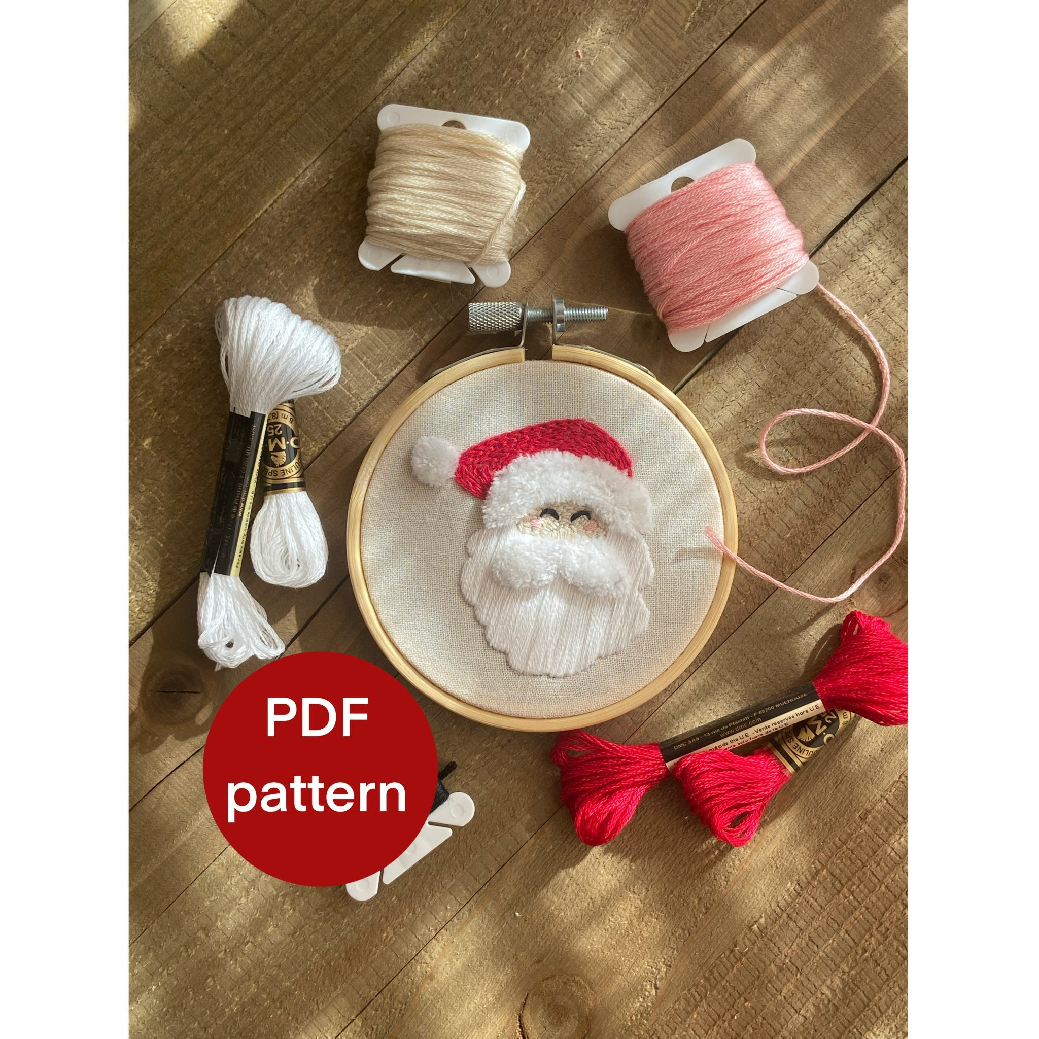 Santa Claus Embroidery Pattern |fun|holiday|pdf|christmas| - Etsy