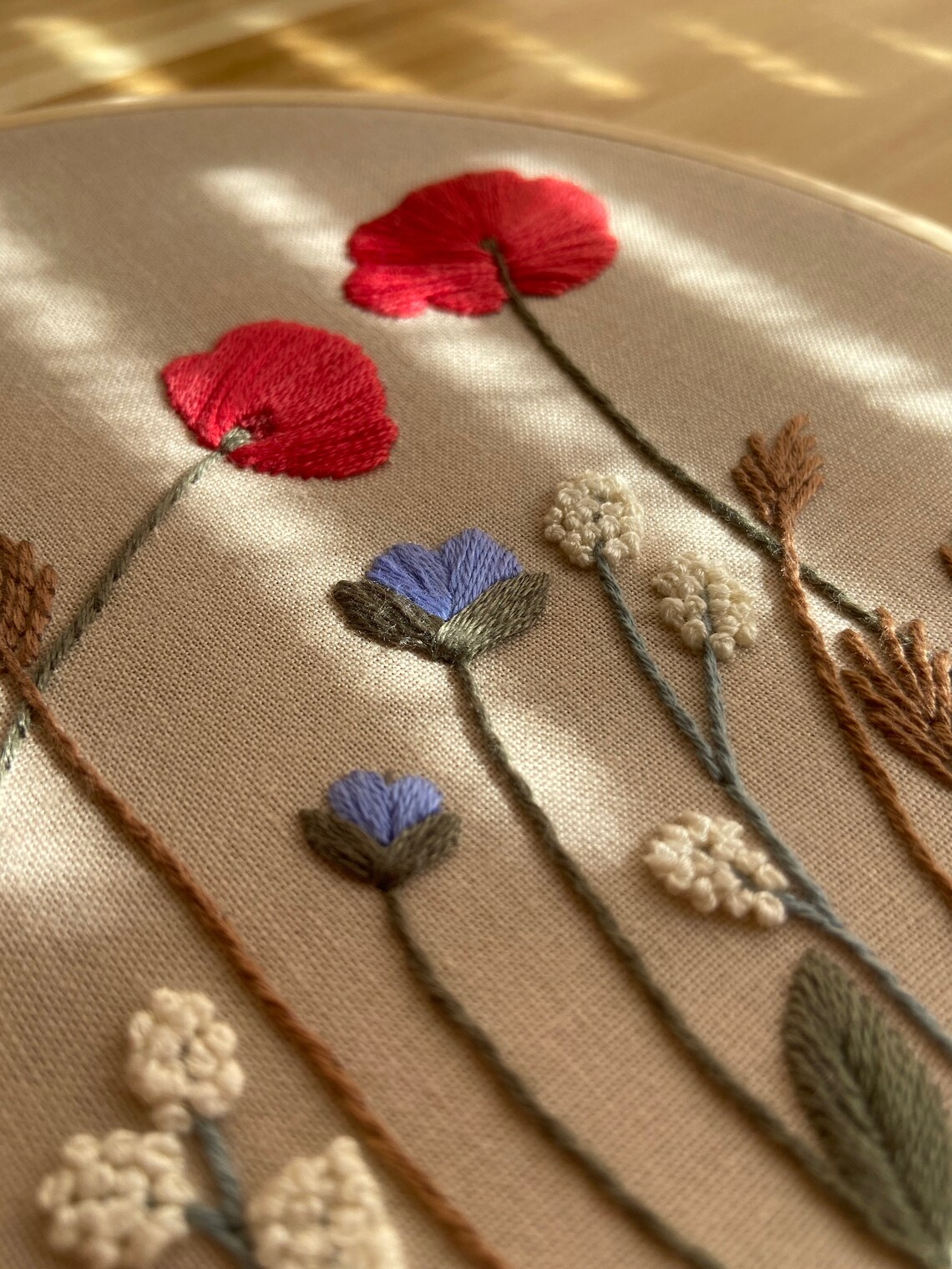 Poppy Flower Embroidery Pattern - Etsy