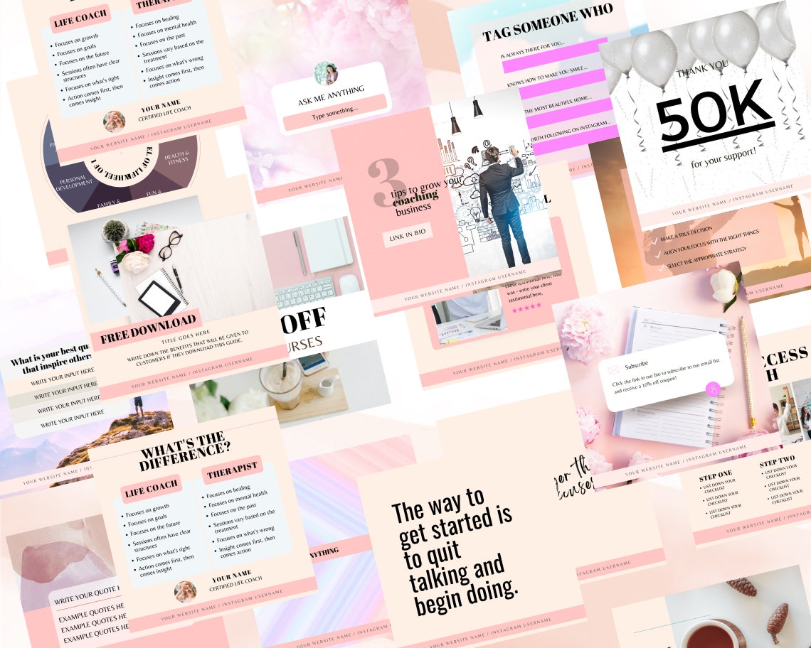 150 Coaching Template Social Media Post Template PLR Templatelead ...