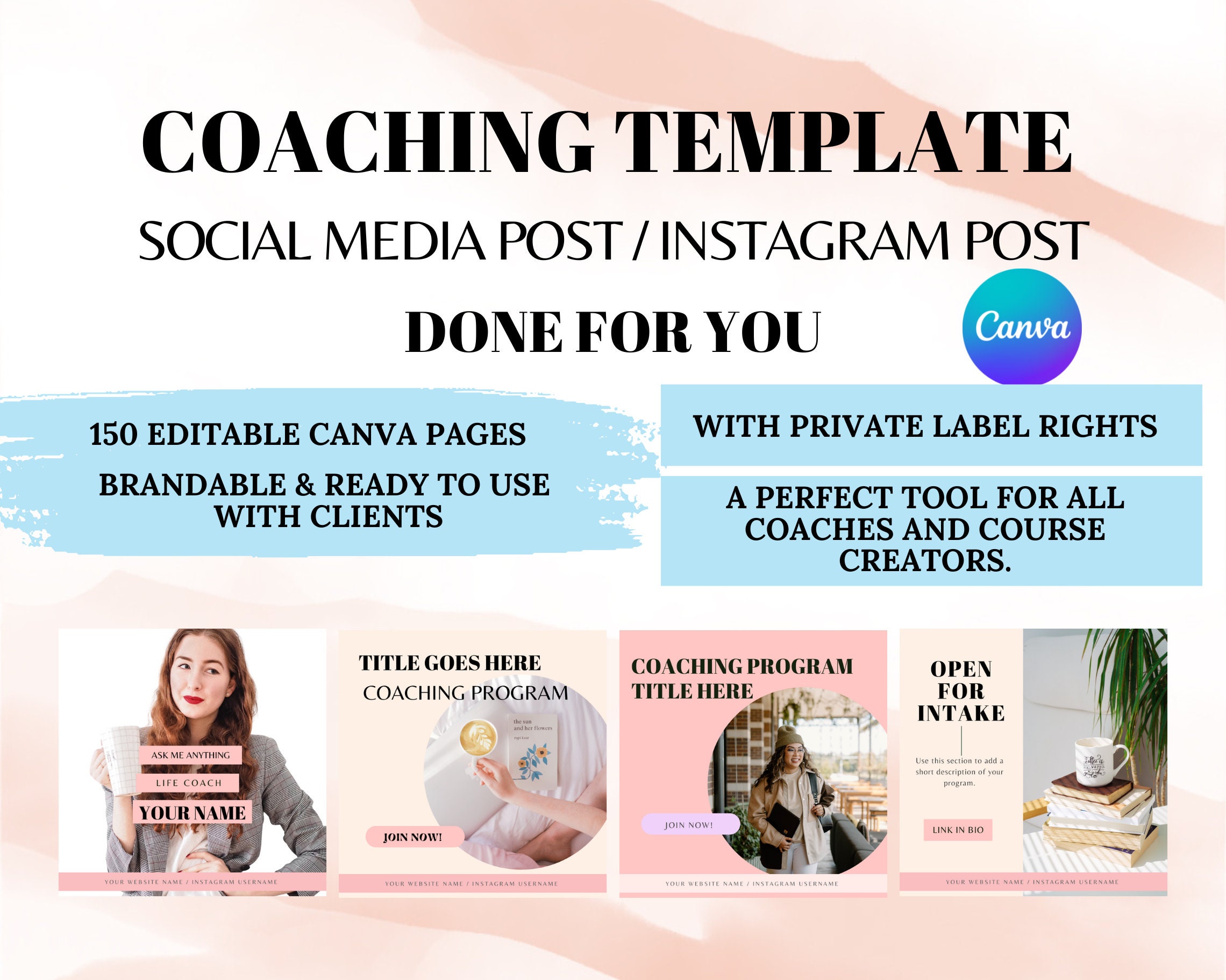 150 Coaching Template Social Media Post Template PLR Templatelead ...