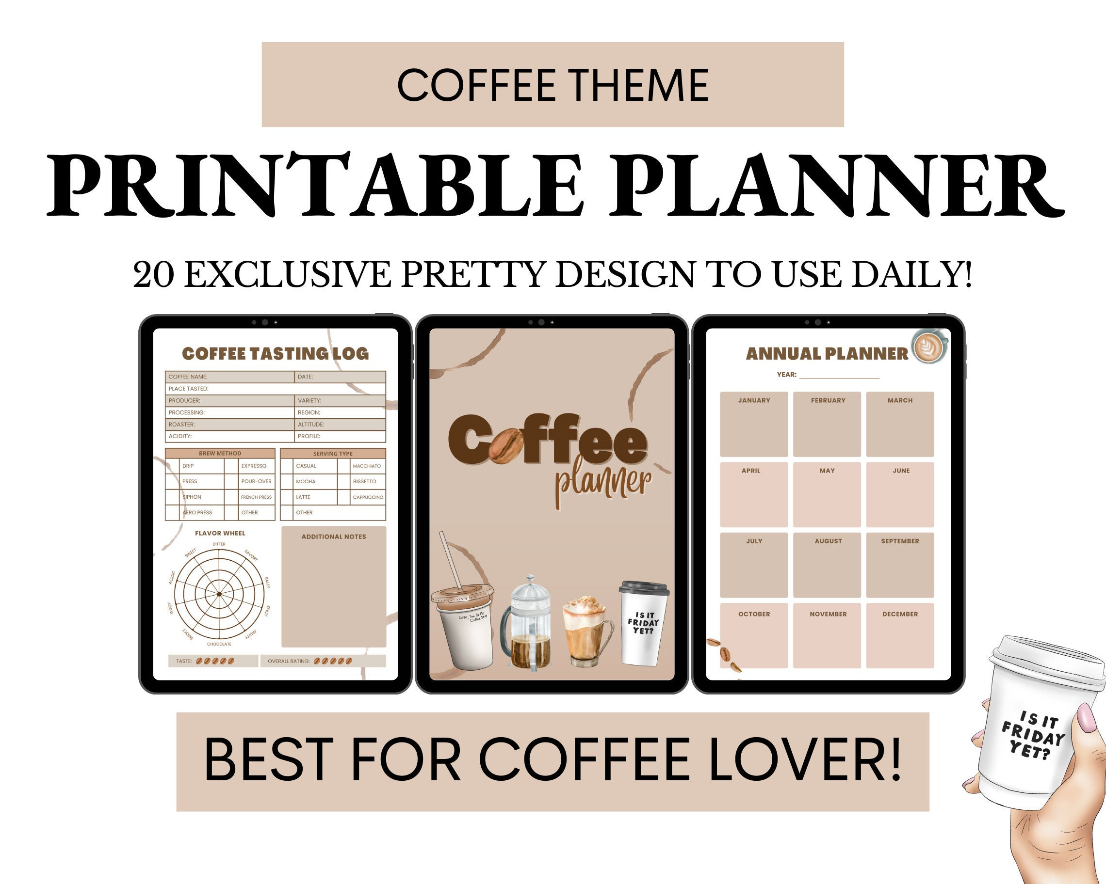 Coffee Theme Plannerprintables Planner Bundledaily Plannerweekly ...