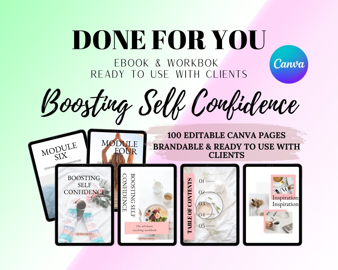 Boosting Self Confidence Workbook Life Coach Workbook - Etsy