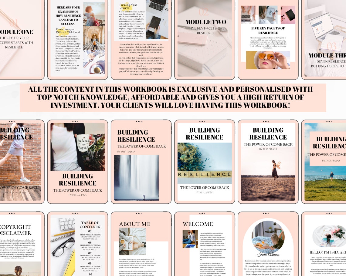 Building Resilience Workbook/ebook Coaching Tool Life Coach Workbook ...