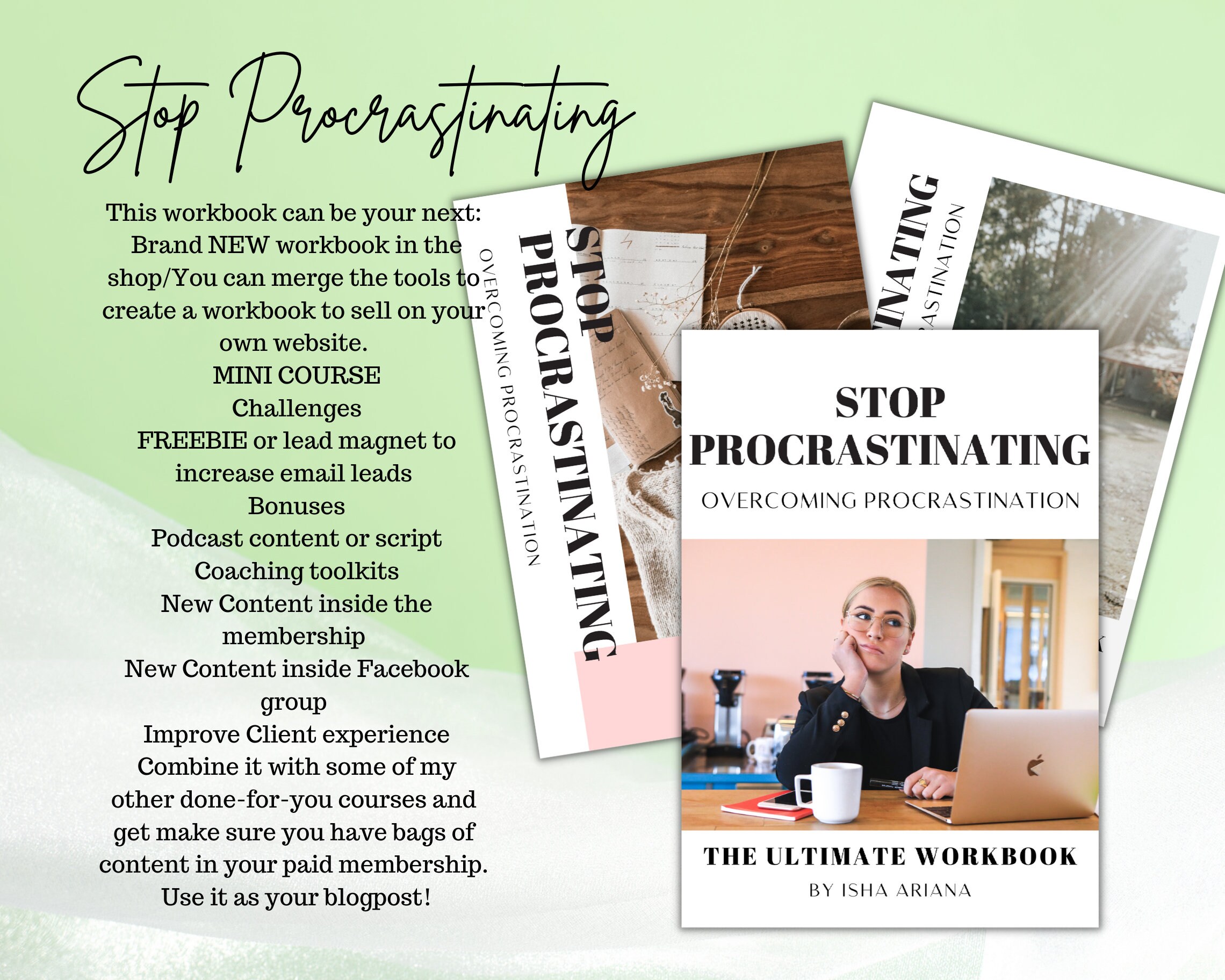 Stop Procrastinating Workbook life Coach Workbookeditable Canva ...