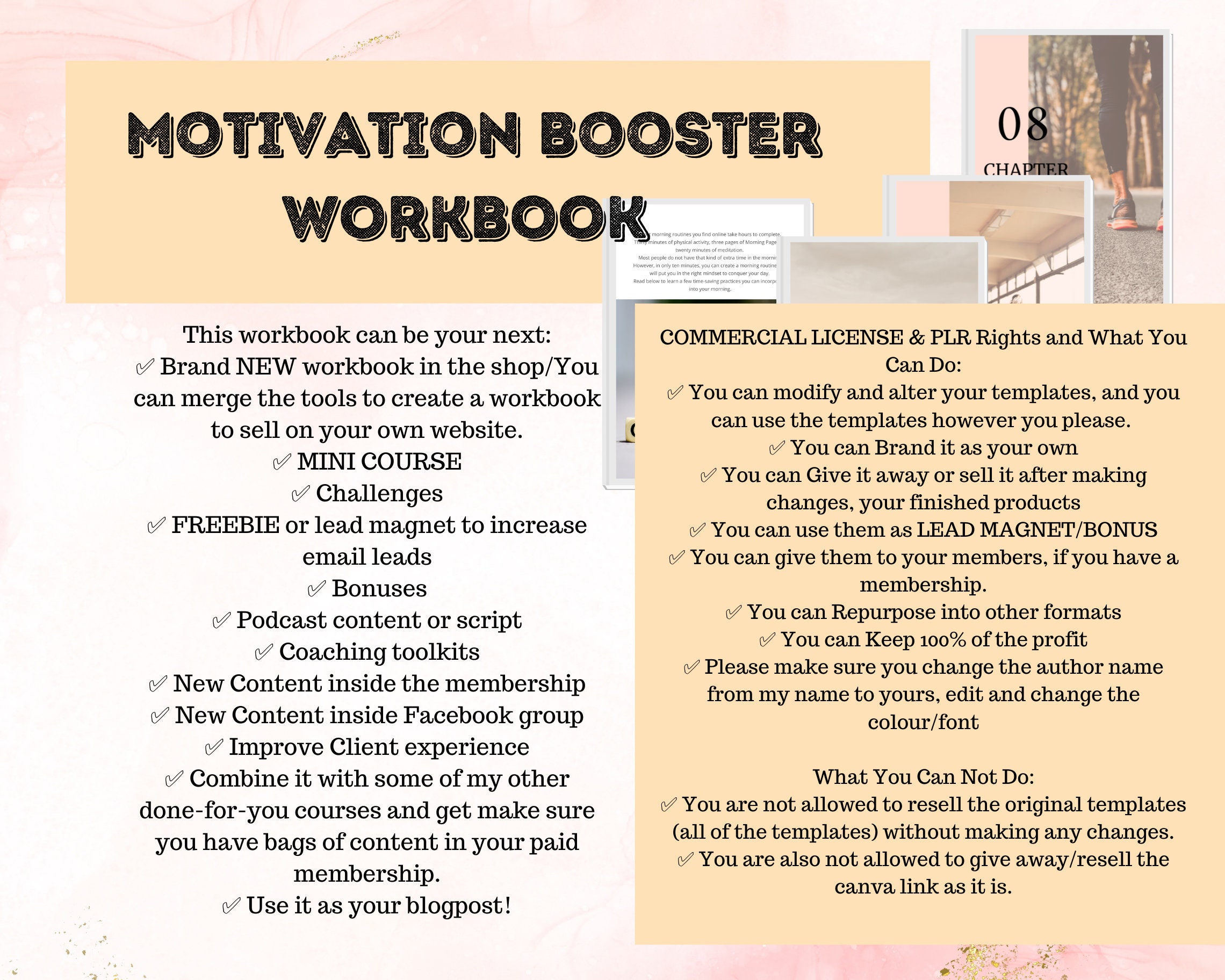 Motivation Booster PLR Workbook life Coach Workbookeditable - Etsy