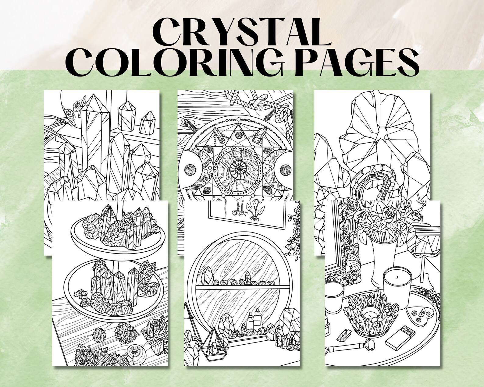Crystal Coloring Pages for Adults Instant Digital Download 30 Printable ...