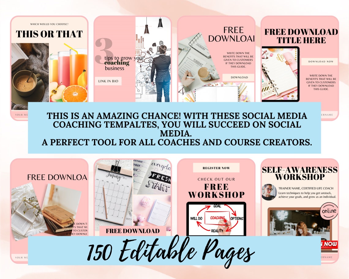 150 Coaching Template Social Media Post Template PLR Templatelead ...