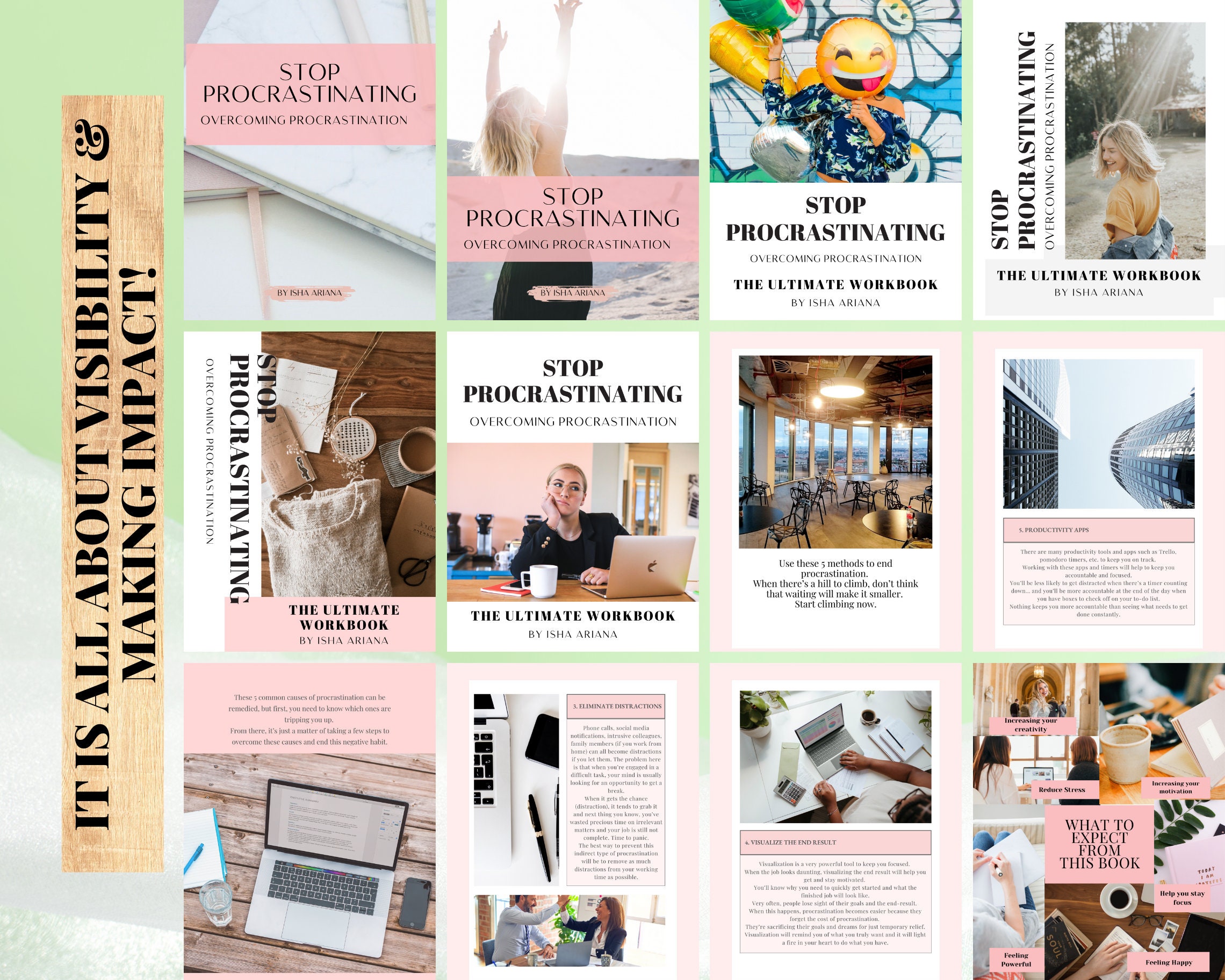 Stop Procrastinating Workbook life Coach Workbookeditable Canva ...