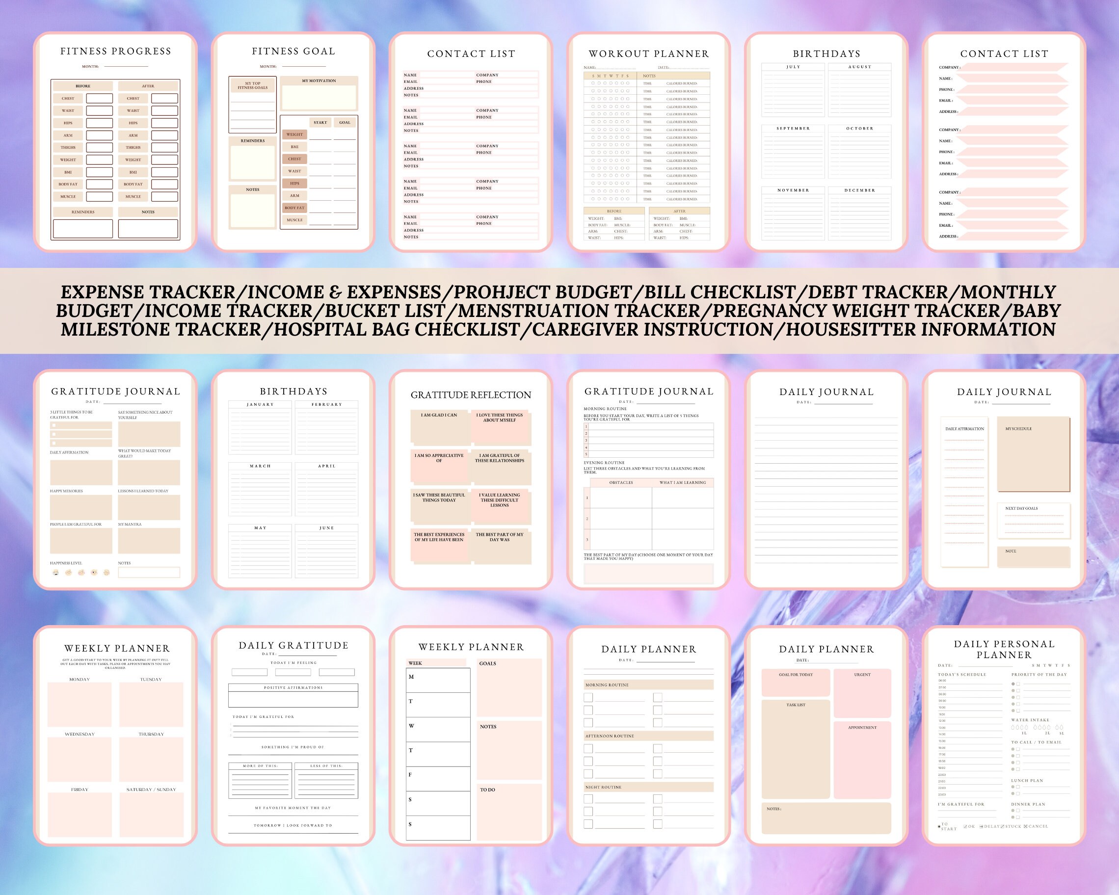 2024 New Year Editable Canva Planner Editable Planner PLR & Commercial Use Lead Magnet for ...