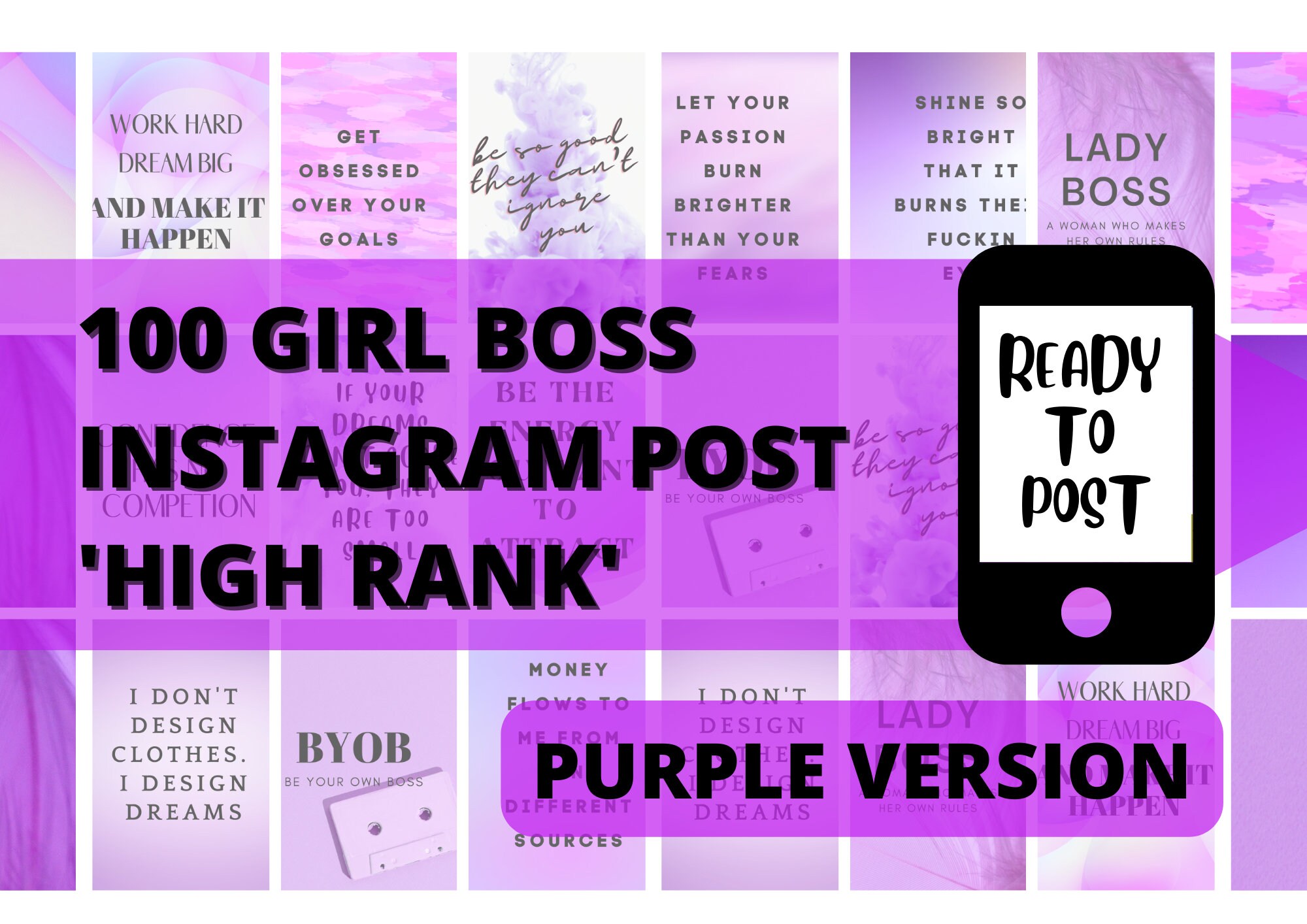 100 Girl Boss Instagram Posts Ready to Post Instagram Post Quotes ...