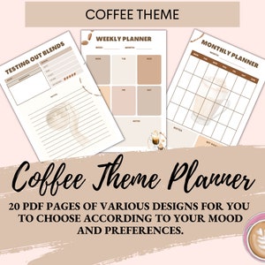 Coffee Theme Plannerprintables Planner Bundledaily Plannerweekly ...