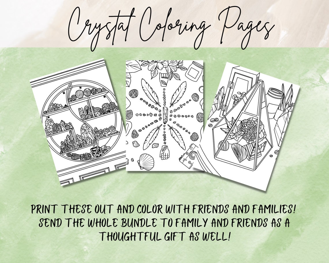 Crystal Coloring Pages for Adults Instant Digital Download 30 Printable ...