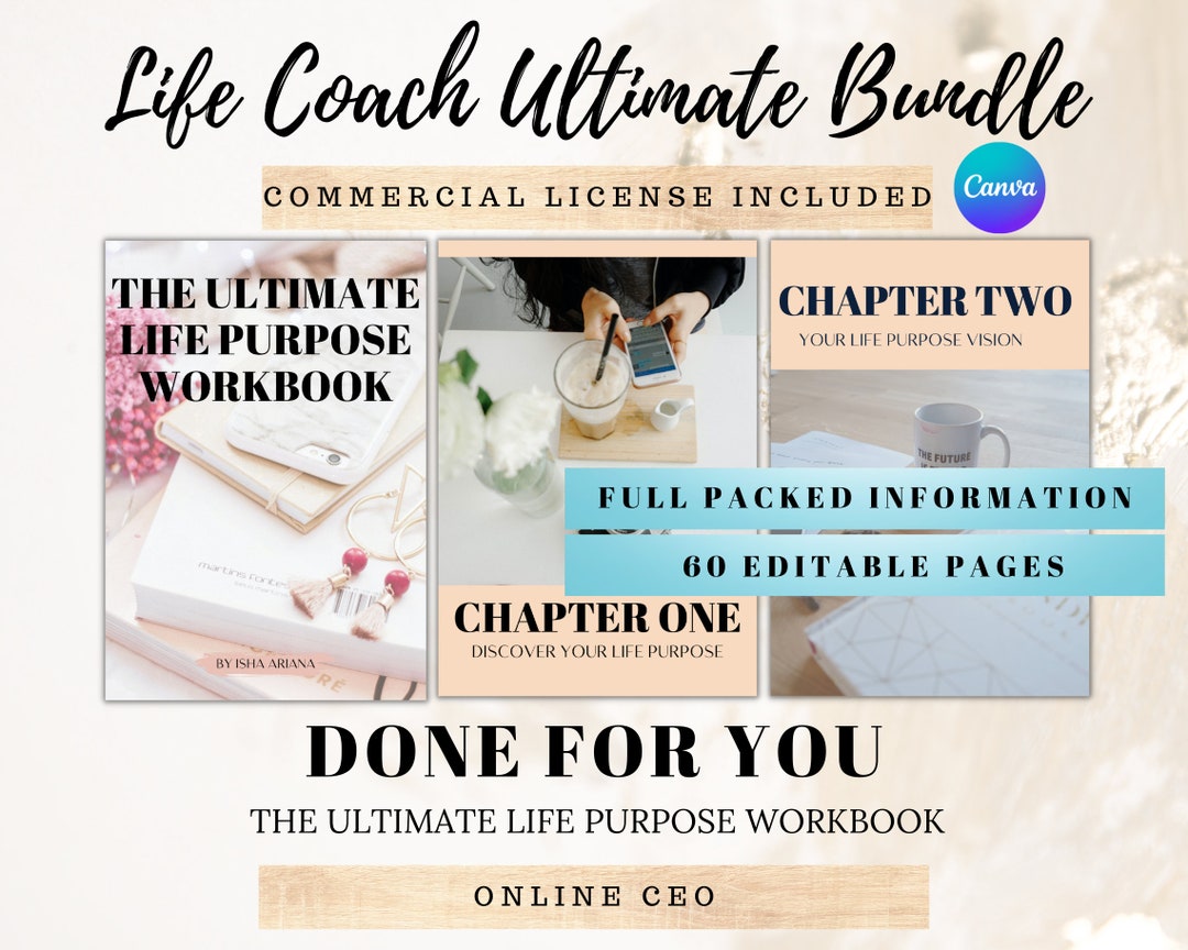 60 Life Coaching Workbook, Coaching Program Worksheet Course Creator Ebook,coaching Tool ...