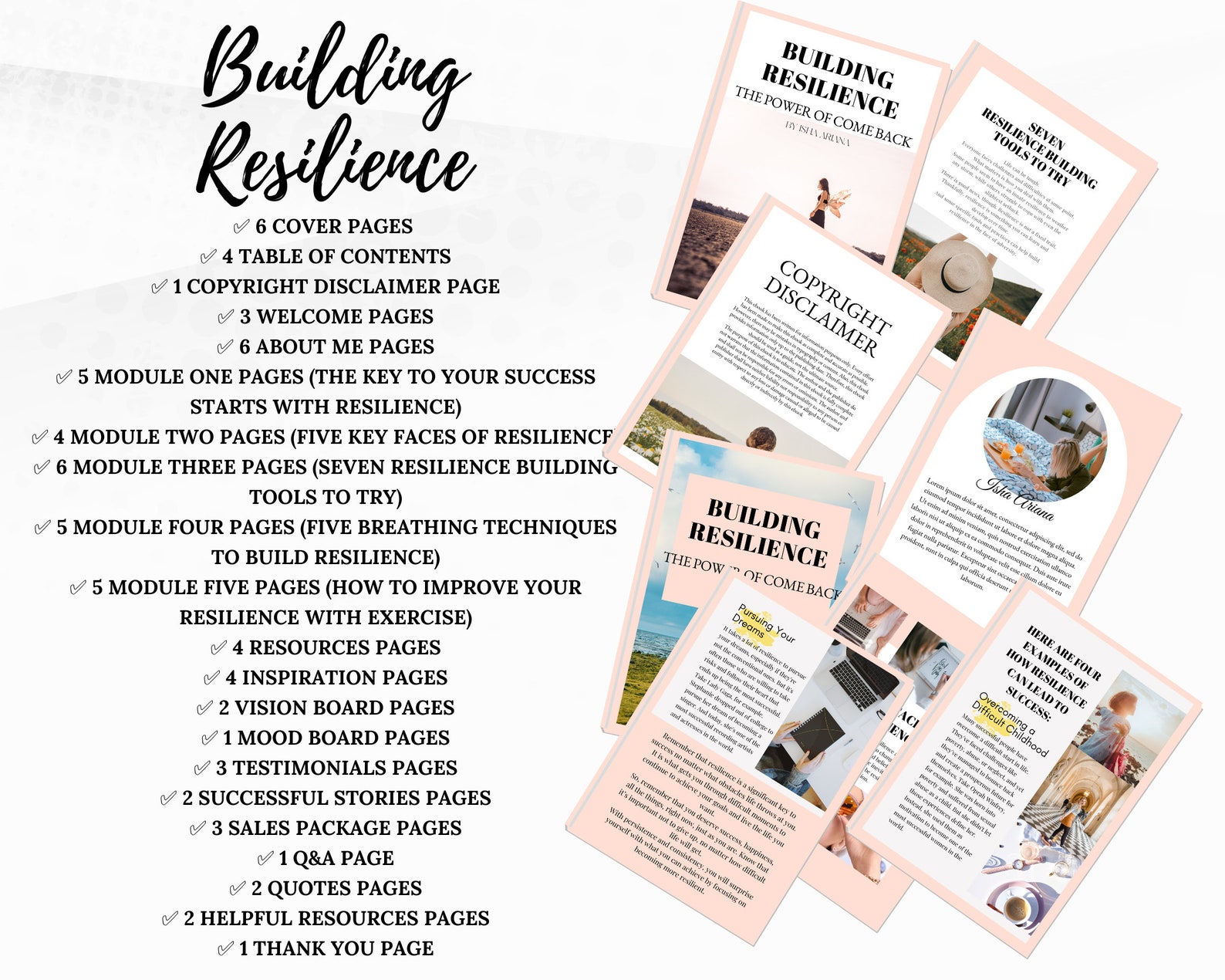 Building Resilience Workbook/ebook Coaching Tool Life Coach Workbook ...