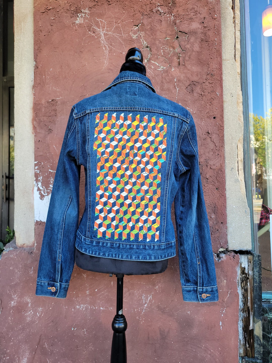 Vintage Floral Woven Quilted Upcycled Denim Jacket - Etsy