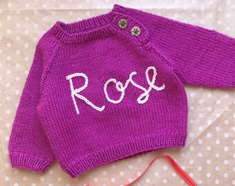 Baby Embroidered Sweater - Etsy