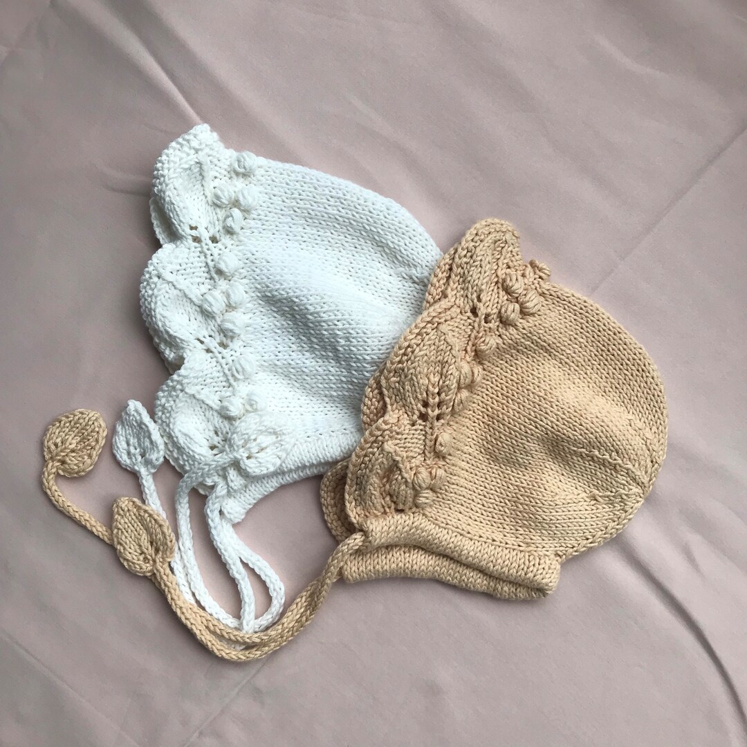 Cute Baby Bonnet Hand Knitted Baby Girl Bonnet Summer Bonnet - Etsy
