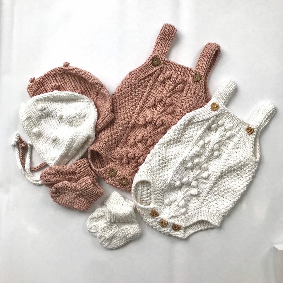 Newborn Romper Set. Knitted Baby Outfit - Etsy