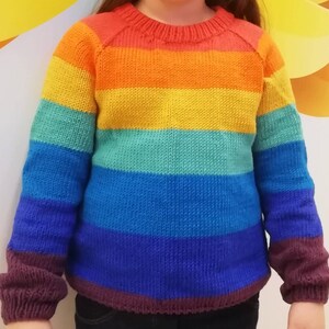Knitted Rainbow Sweater: Custom Cotton Kids Jumper - Etsy