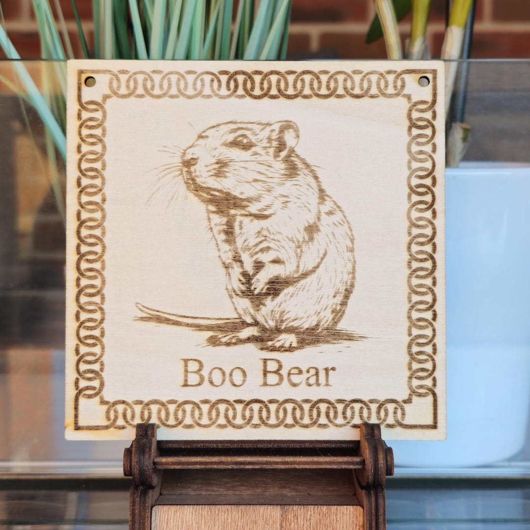 Personalized Gerbil Name Plate Custom Engraved Wooden Pet Sign With ...
