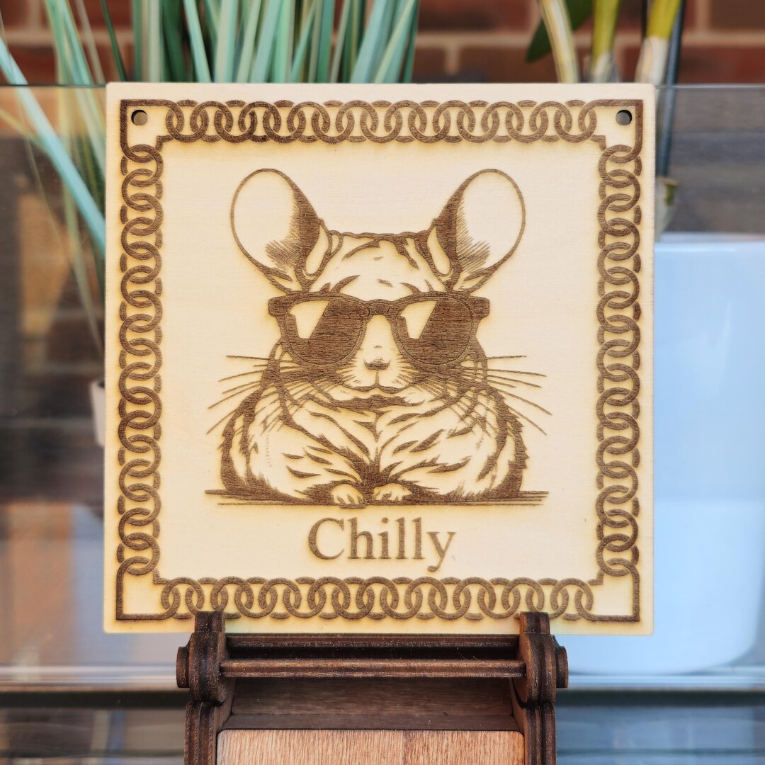 Personalized Chinchilla Name Plate Cool Chinchilla Engraved Wooden Sign ...