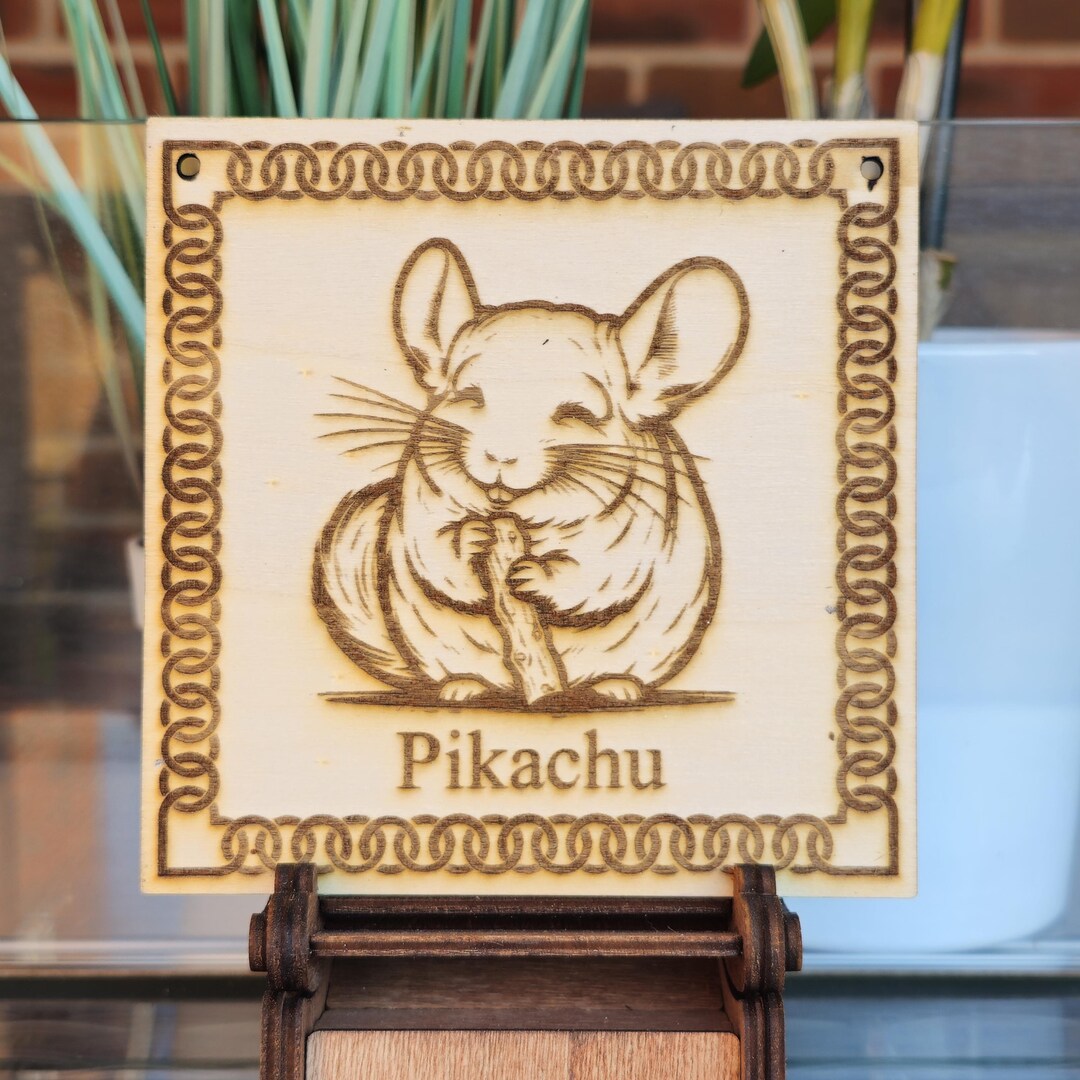 Personalized Chinchilla Name Plate Adorable Chinchilla Engraved Wooden ...