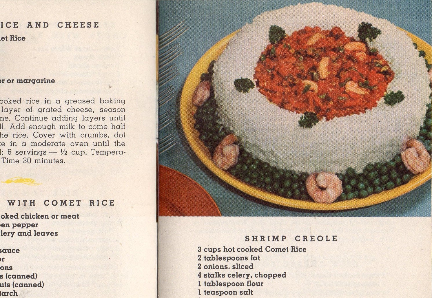 Rice Recipes Old and New Presented by Comet Rice Breakfast - Etsy