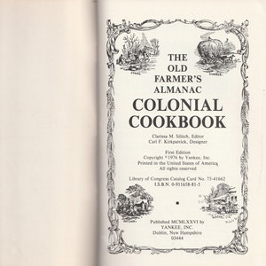 Old Farmer's Almanac Colonial Cookbook Recipes Sorrel Soup Brown Bread ...