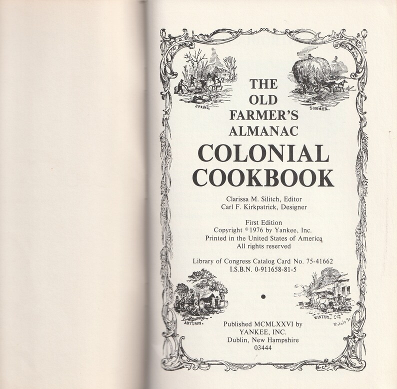 Old Farmer's Almanac Colonial Cookbook Recipes Sorrel Soup Brown Bread ...