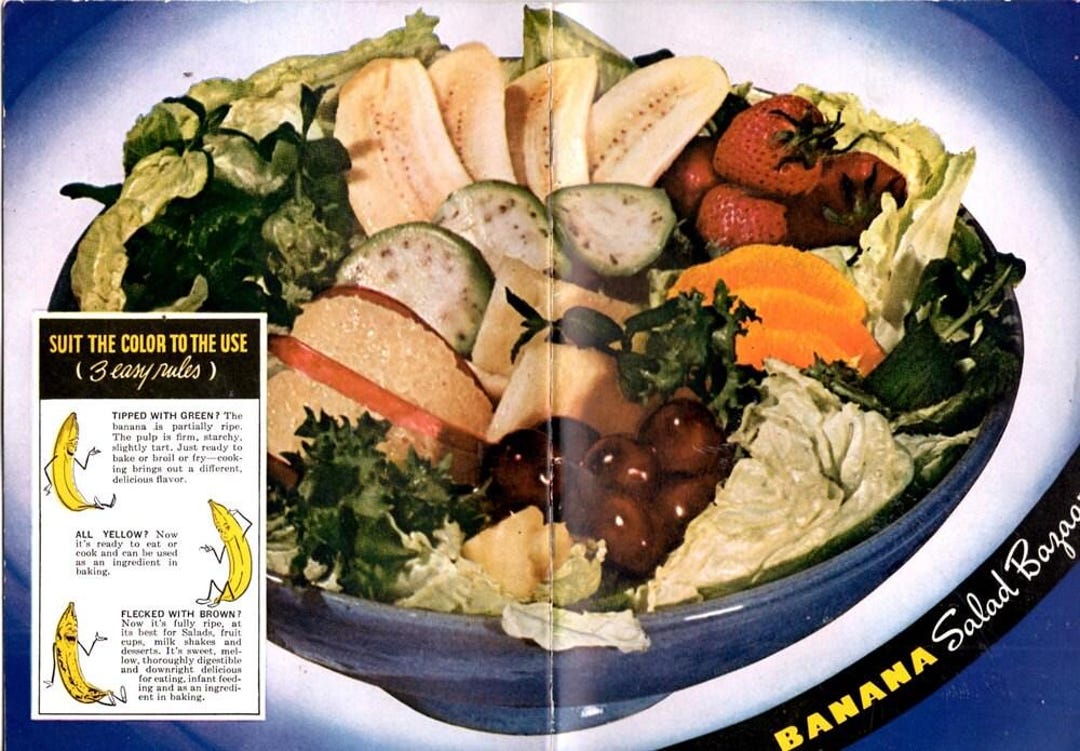 Banana Salad Bazaar Vintage 1940s? Fruit Dispatch Company Recipes ...