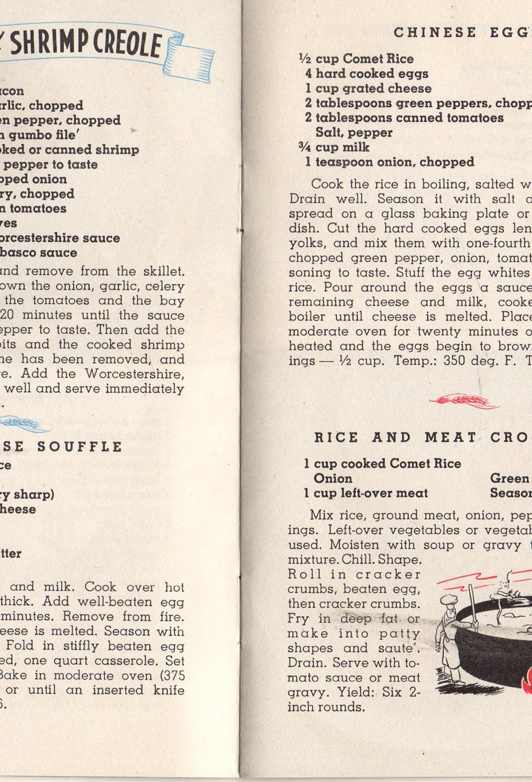 Rice Recipes Old and New Presented by Comet Rice Breakfast - Etsy