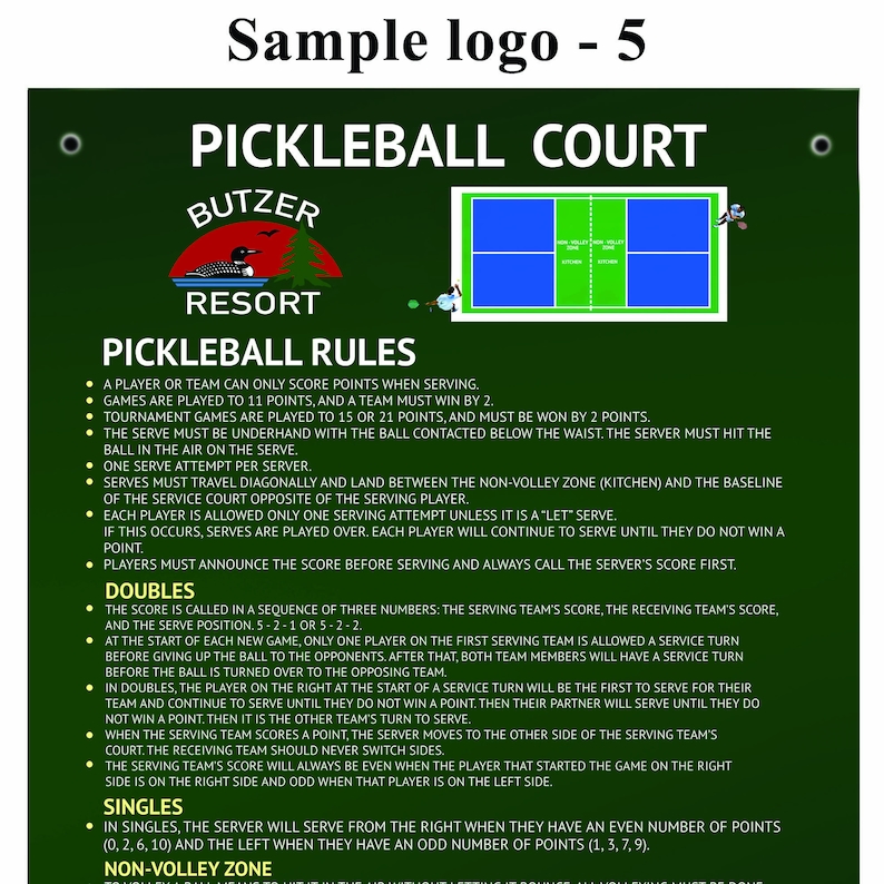 2025 Updated Pickle Ball Rules Sign 36"x46" Digital, Plastic, or ...