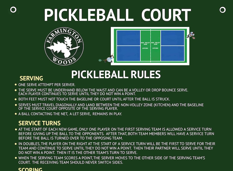 2025 Updated Pickle Ball Rules Sign 36"x46" Digital, Plastic, or ...