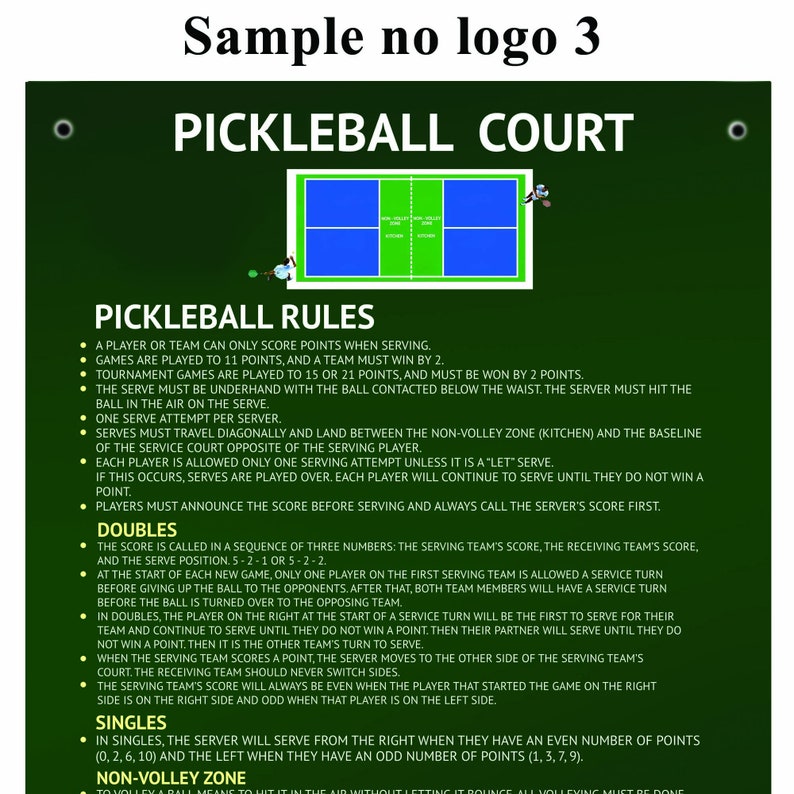 2025 Updated Pickle Ball Rules Sign 36"x46" Digital, Plastic, or ...