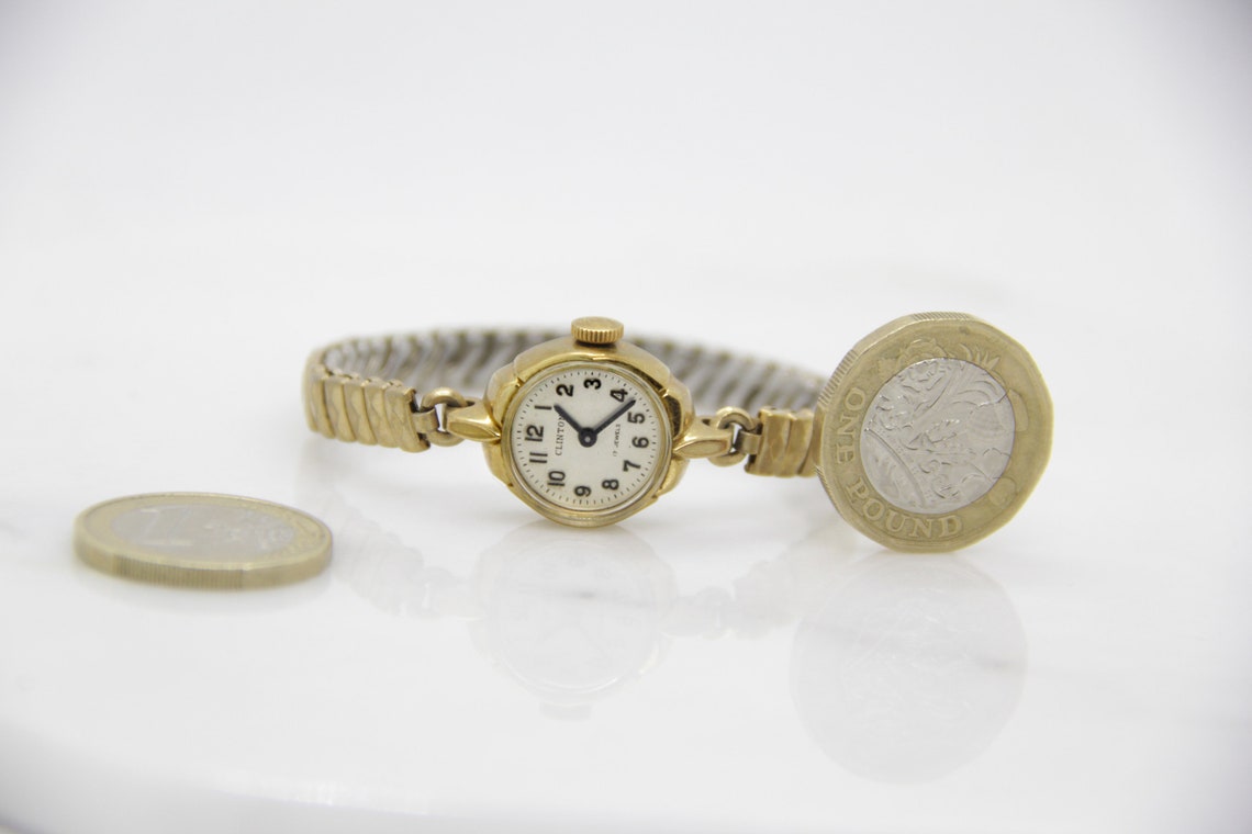 Vintage Rare Clinton Watch 17 Jewel Stainless Steelhong - Etsy