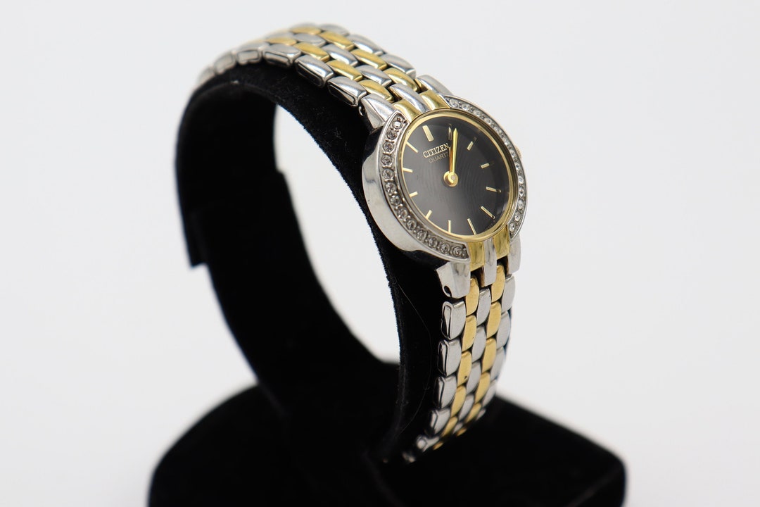 Citizen Quartz Watch With Rhinestones, Base Metal, Stainless Steel ...