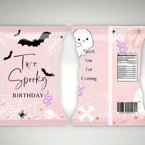 Printable Two Spooky Halloween Chip Bag Template. Instant Download ...
