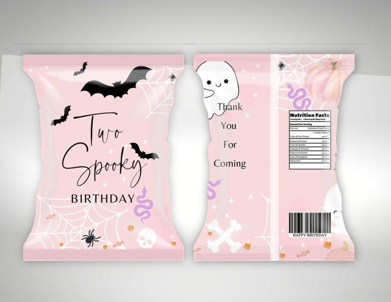 Printable Two Spooky Halloween Chip Bag Template. Instant Download ...