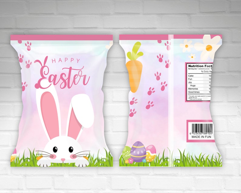 Easter Bunny Chip Bag Template Instant File Download Bunny Treat easter ...