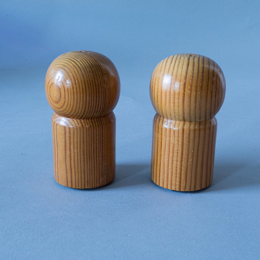Vintage Finnish Wooden Salt and Pepper Shakers - Etsy