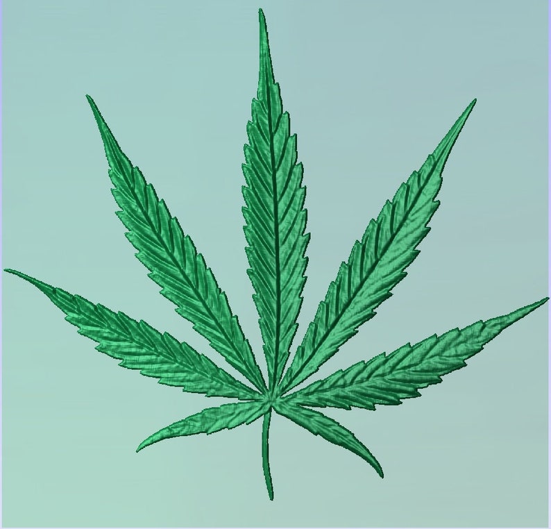 Personalized Gift Cannabis Leaf STL File 3D Printer CNC Router Template ...