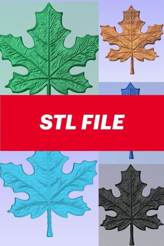 Maple Leaf Design Stl File, Spring Decor for Cnc Router , Interior Home ...