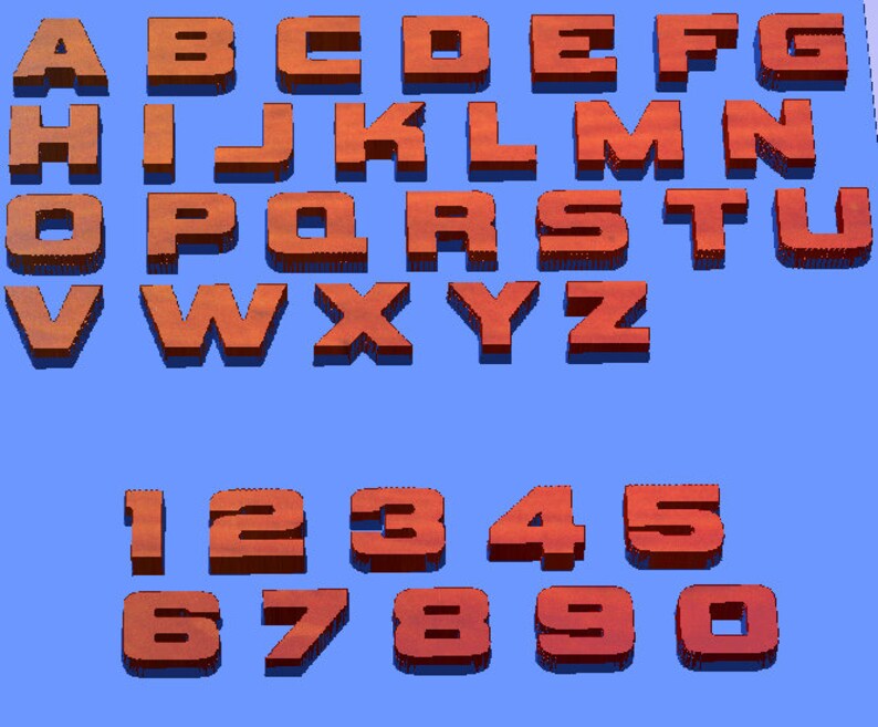3D Alphabet Letters & Numbers: CNC Laser Cut Files (digital Download ...