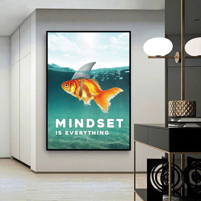 Mindset is Everything Motivational Poster Mindset Fish - Etsy
