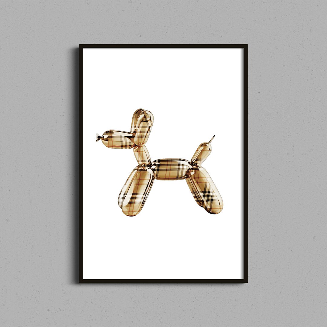 Burberry Dog Baloon, Pop Art Wall Art, Luxury Wall Art, Luxury Home ...
