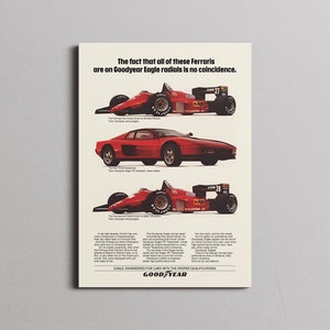 Ferrari Advertisement Vintage, Ferrari Wall Art, Ferrari Poster Print ...