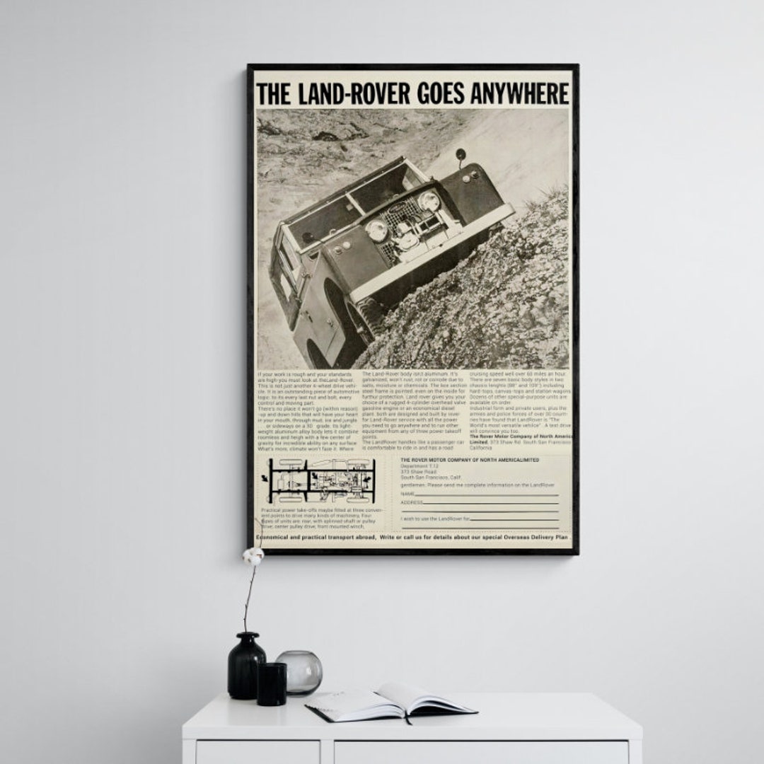 Land Rover Vintage Poster, Land Rover Vintage Advertising, Land Rover ...